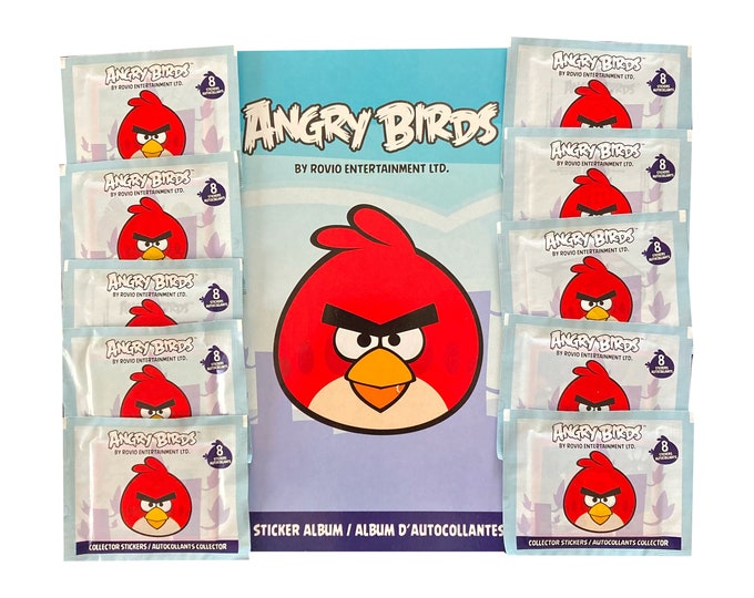 Angry Birds Sticker Album With 10 Packages of Stickers. Each Package ...