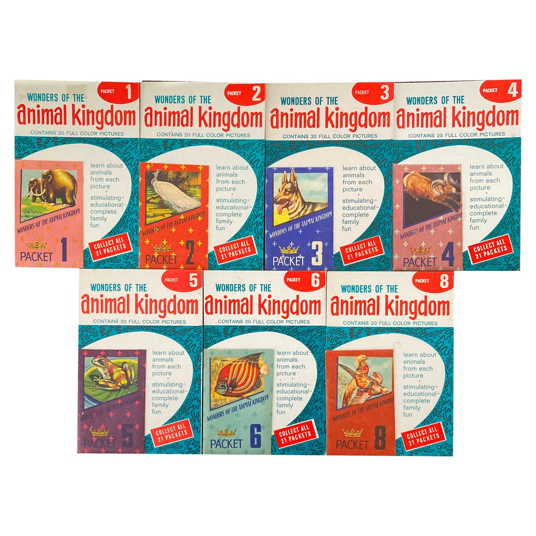 Lot of 7 Wonders of the Animal Kingdom Full-color Card Packets. Each ...