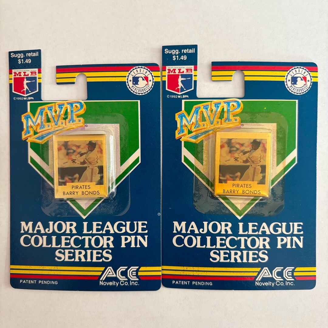 Lot of 2 Vintage Major League Baseball MVP Pin Series Barry Bonds ...