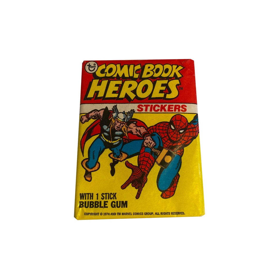 Comic Book Heroes Stickers Vintage Wax Pack. Overall Excellent ...