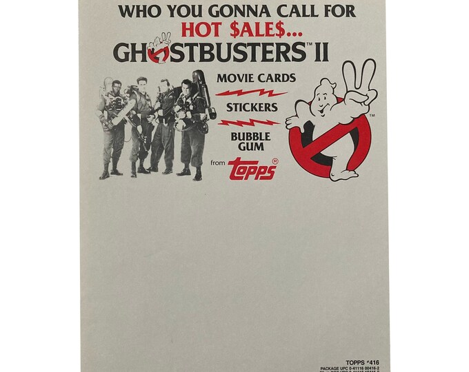 Ghostbusters 2 Trading Cards Dealer Sell Sheet. 8.5" X 11" Sheet in ...