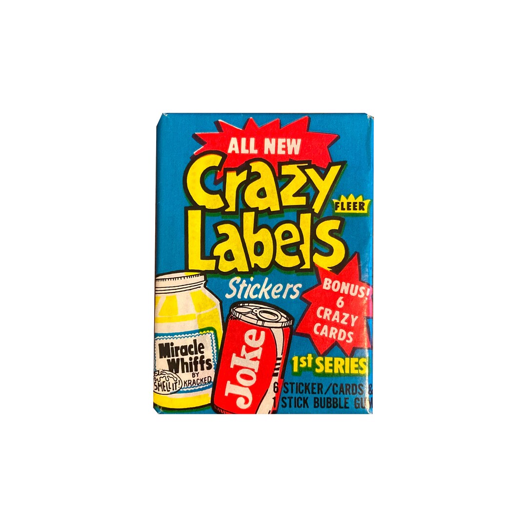 Crazy Labels 1st Series Vintage Wax Pack. 6 Sticker Cards per Pack ...