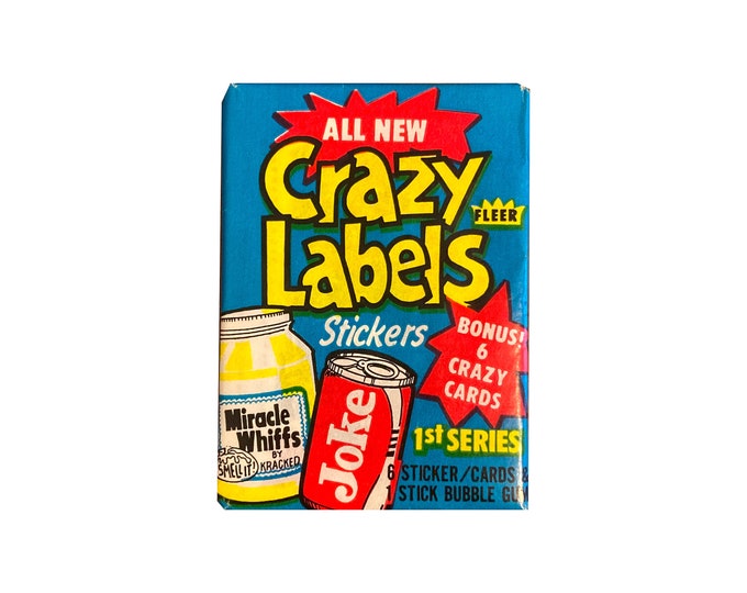 Crazy Labels 1st Series Vintage Wax Pack. 6 Sticker Cards per Pack ...