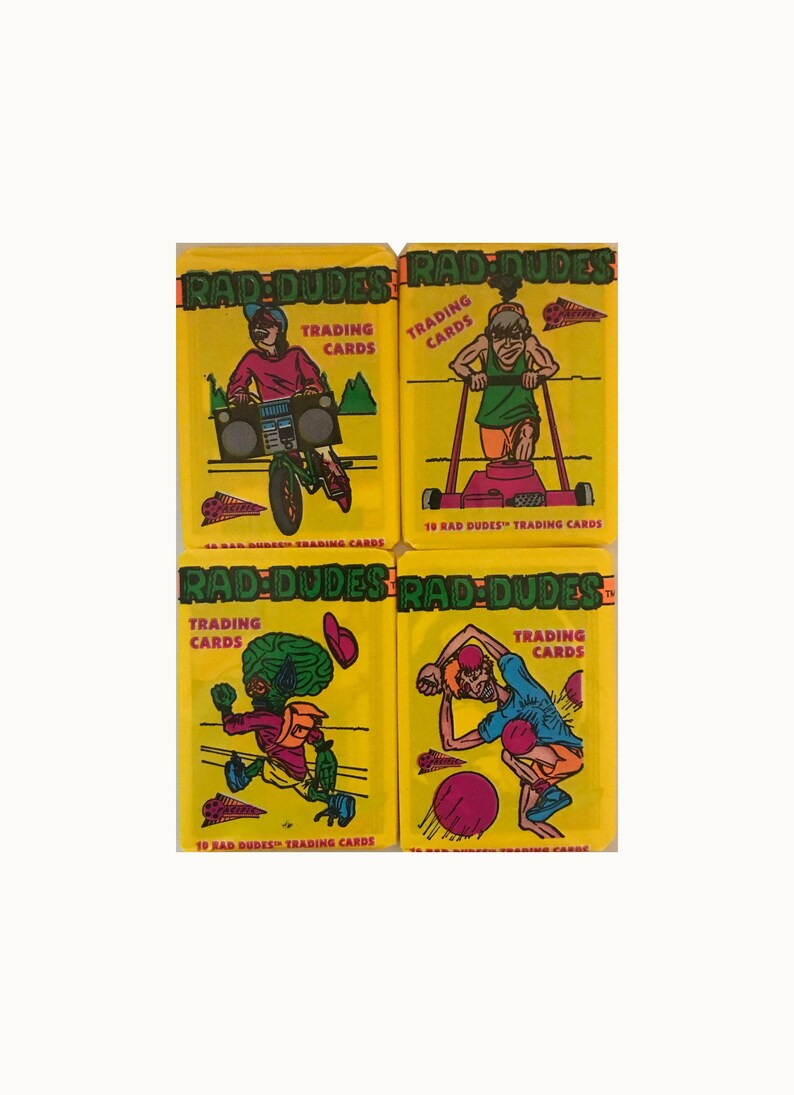 4 Packs of Rad Dudes Vintage Trading Cards. Sealed Wax Packs. | Etsy