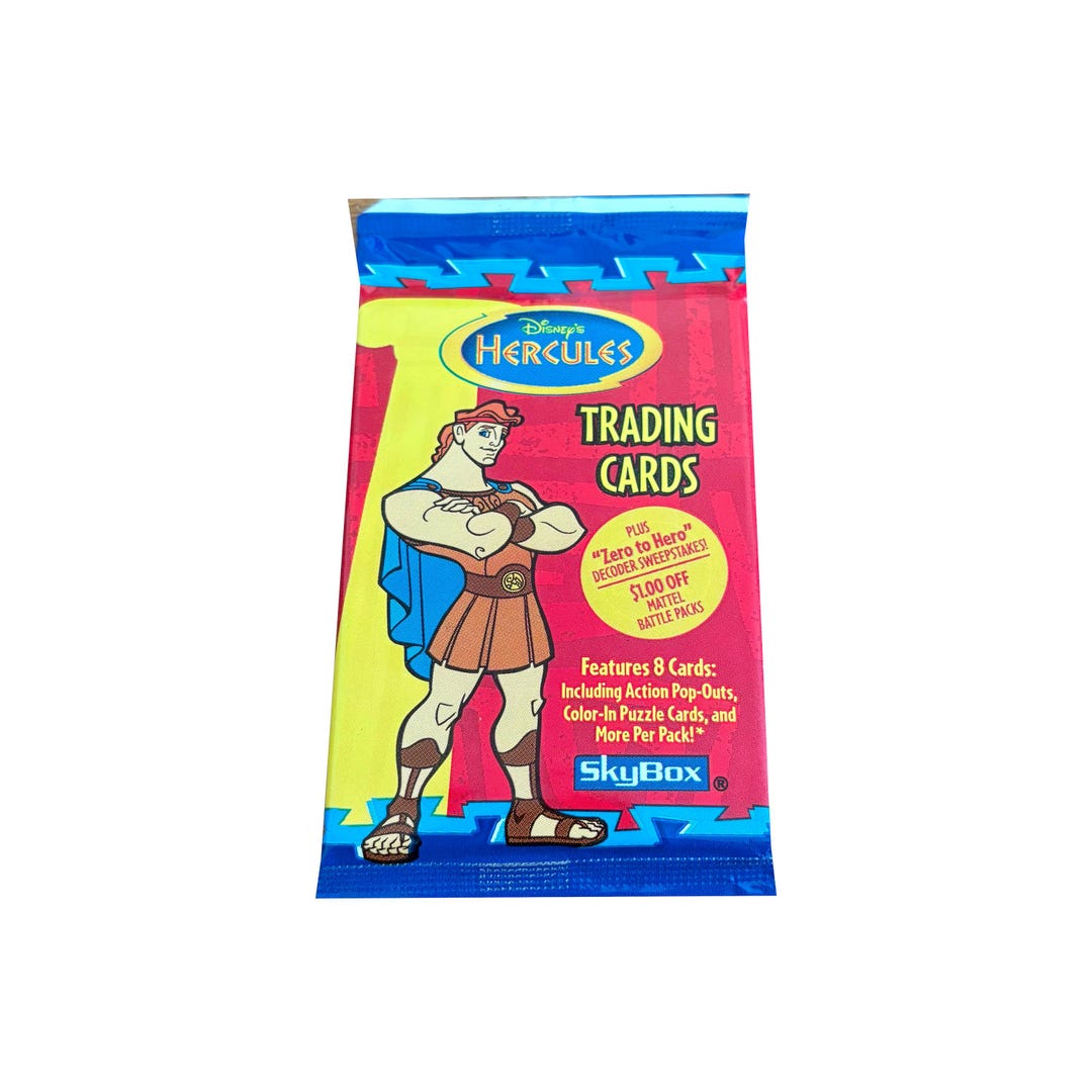 1 Pack of Disney's Hercules Vintage Trading Cards. 8 Cards per Pack ...