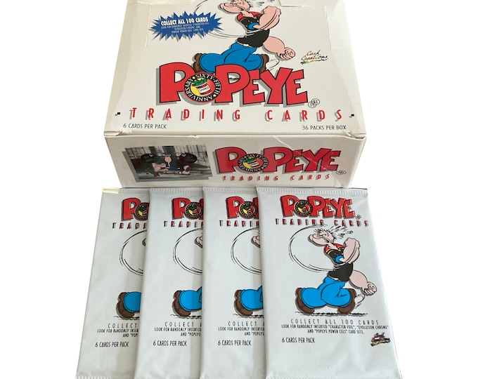 4 Packs of Popeye Vintage Trading Cards. 6 Cards per Pack. Randomly Inserted Chase Cards. Card ...