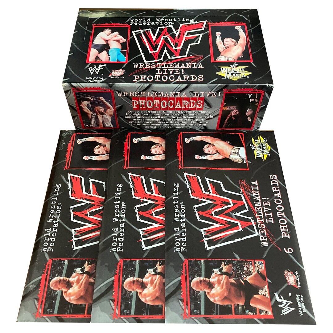 3 Packs of WWF Wrestlemania Live! Photo Cards. 4" X 6" Glossy Photo ...