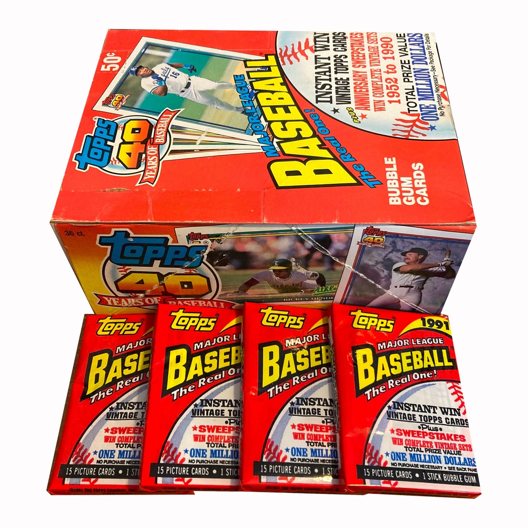 4 Packs of 1991 Topps Vintage MLB Baseball Cards. 15 Picture Cards per ...