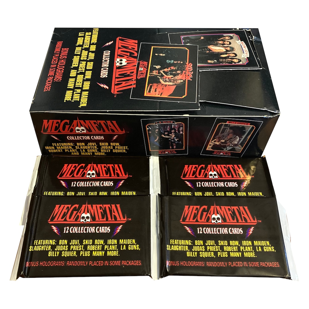 4 Packs of Mega Metal Vintage Trading Cards. 12 Heavy Metal Collector ...