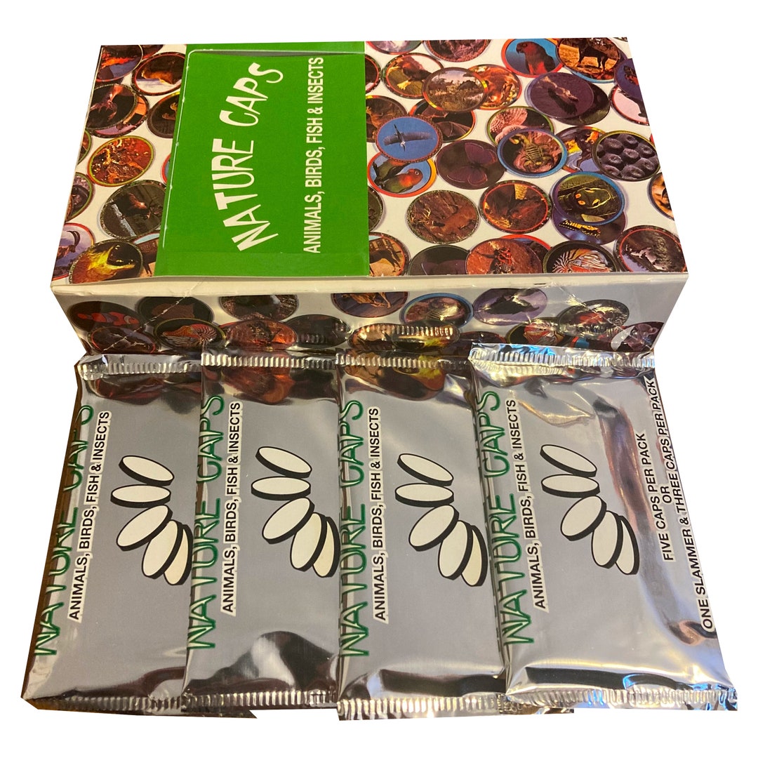 4 Packs of Nature Caps Vintage Pogs. 5 Milk Caps per Pack or 3 Caps + 1 ...