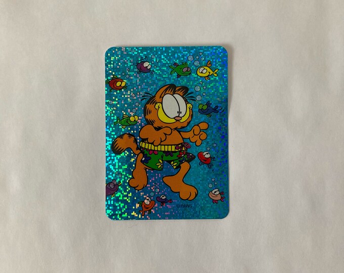 Garfield Vintage 1990s Vending Machine Prism Sticker. 2.5" X 3.5" (same ...