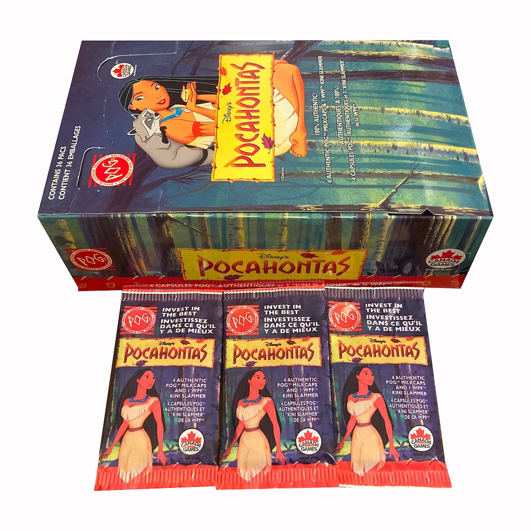3 Packs of Disney's Pocahontas Vintage Pogs. 4 Authentic Pog Milk Caps ...
