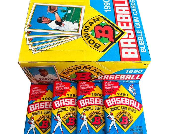 4 Packs of 1990 Bowman Baseball Cards. 14 Picture Cards per Vintage Wax ...