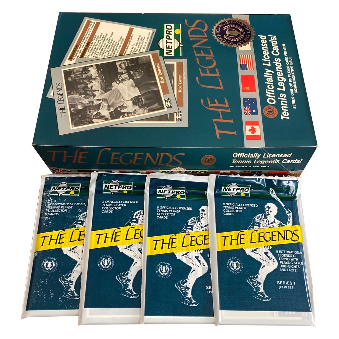 4 Packs of Netpro the Legends Vintage Tennis Legends Cards. 8 Cards per ...