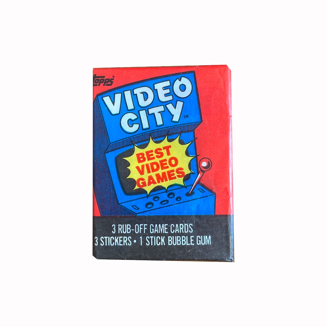 Video City Vintage Wax Pack. 3 Rub-off Game Cards + 3 Stickers. Best ...