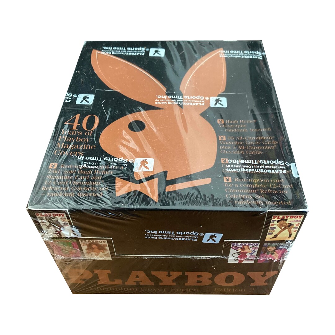 Factory Sealed Box of Playboy Chromium Cover Cards Series 2. 24 Packs ...