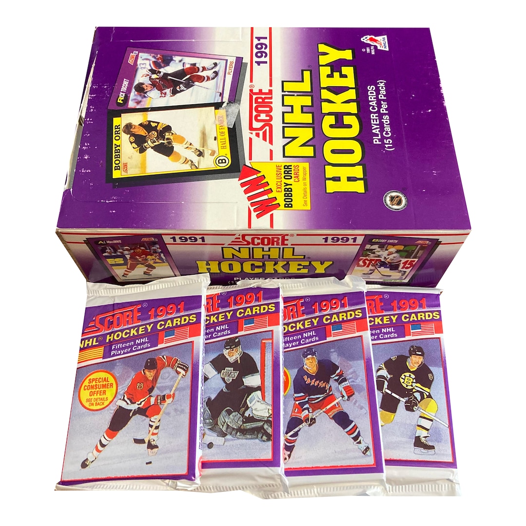4 Packs of 1991 Score NHL Hockey Cards. 15 Player Cards per Pack. Tons of Classic NHL Stars ...