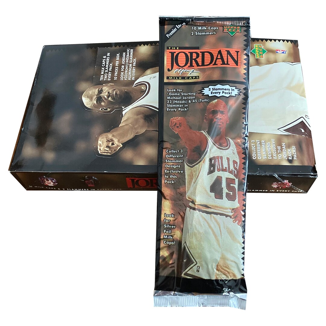 1 Jumbo Pack of Michael Jordan Pogs. 10 Milk Caps and 2 Slammers in ...