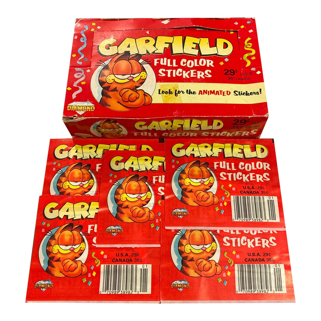 5 Packages of Garfield Full-color Stickers. Collect Them All Look for ...