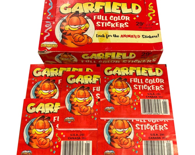 5 Packages of Garfield Full-color Stickers. Collect Them All! Look for ...