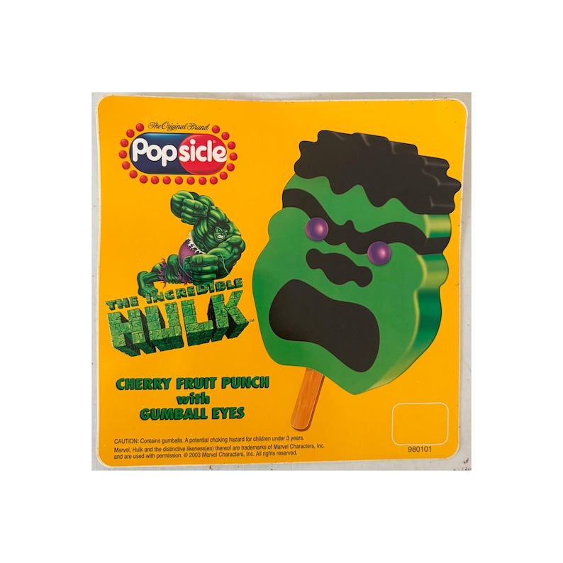 Unique the Incredible Hulk Collector's Item! Authentic Vintage Ice ...