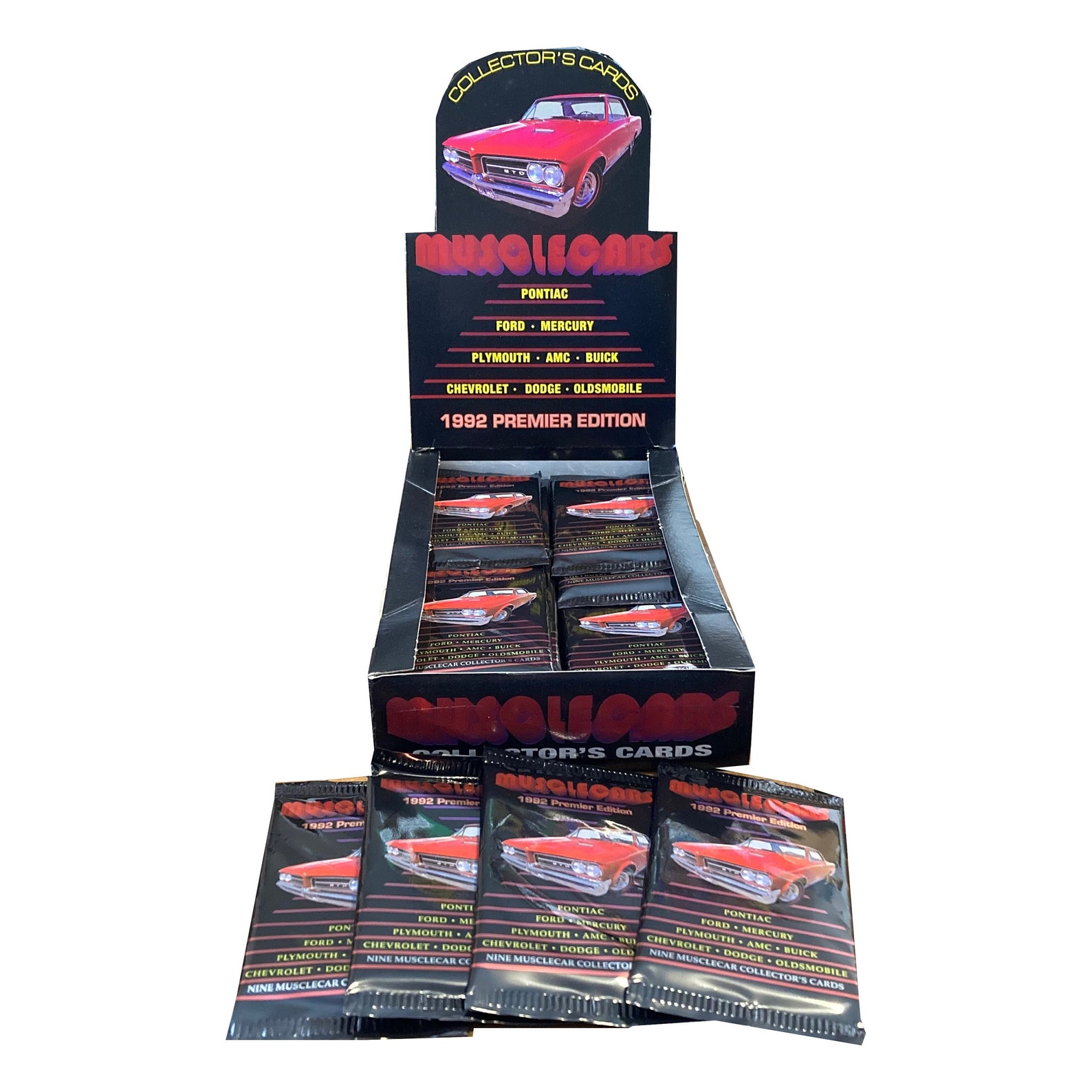 4 Packs of Muscle Cars Vintage Collector's Cards. 9 Cards per Pack ...