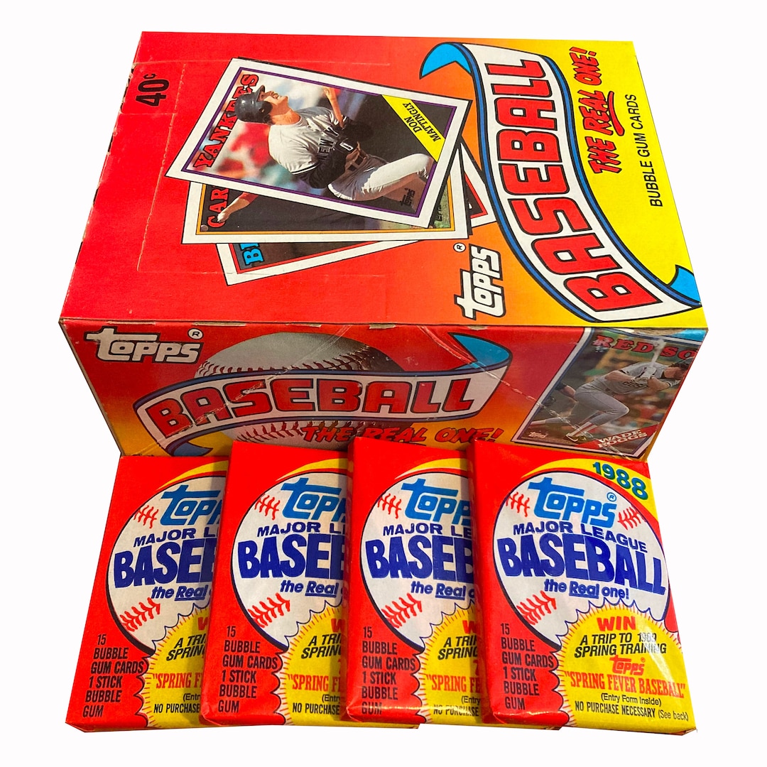4 Packs of 1988 Topps Baseball Cards. 15 Picture Cards per Vintage Wax ...
