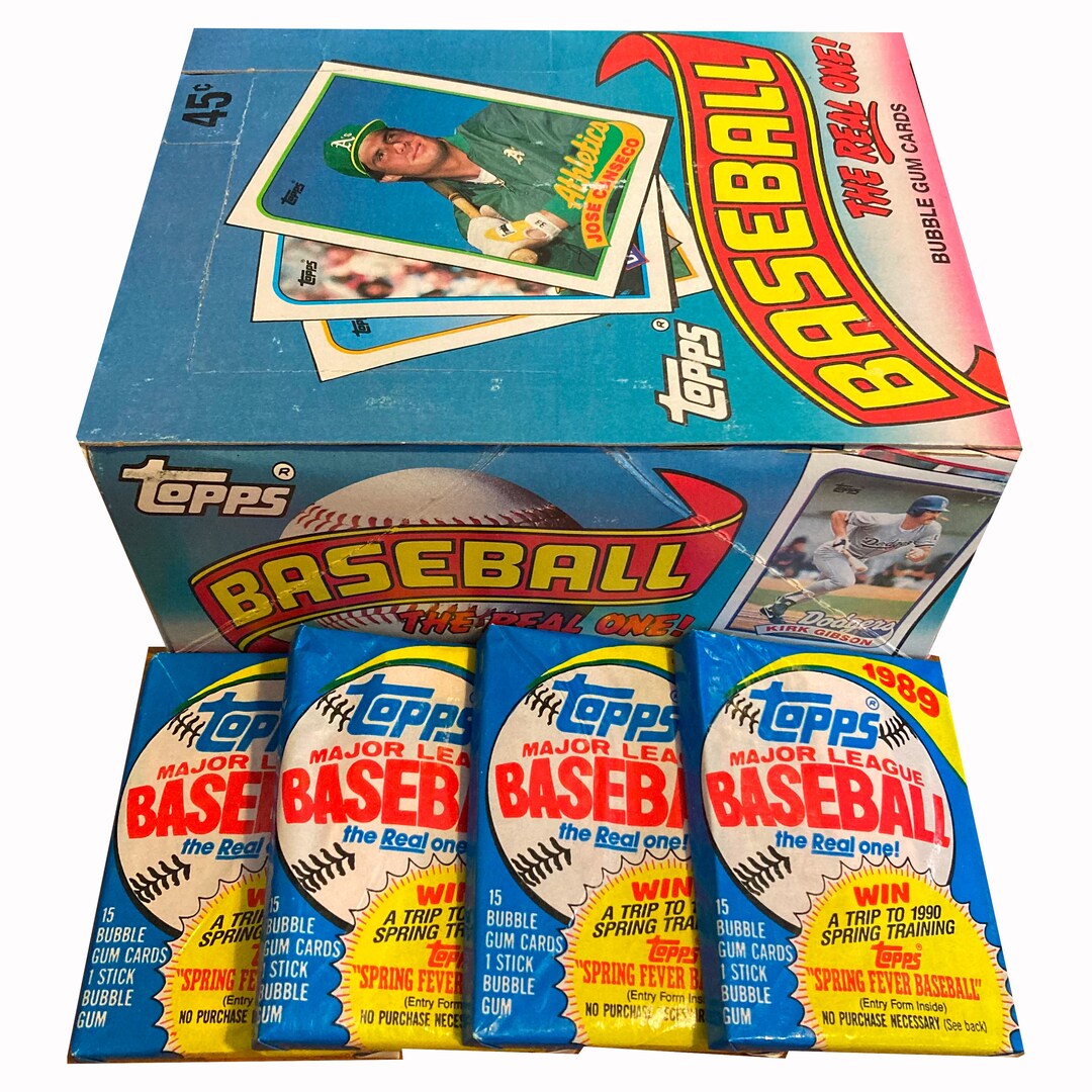 4 Packs of 1989 Topps Baseball Cards. 15 Picture Cards per Vintage Wax ...