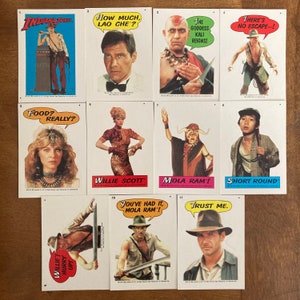 Indiana Jones and the Temple of Doom Complete Set of 11 Vintage Sticker ...