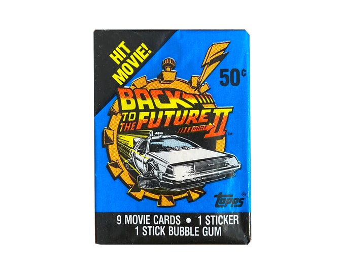 Back to the Future 2 Vintage Unopened Wax Pack. 9 Cards and 1 Sticker ...