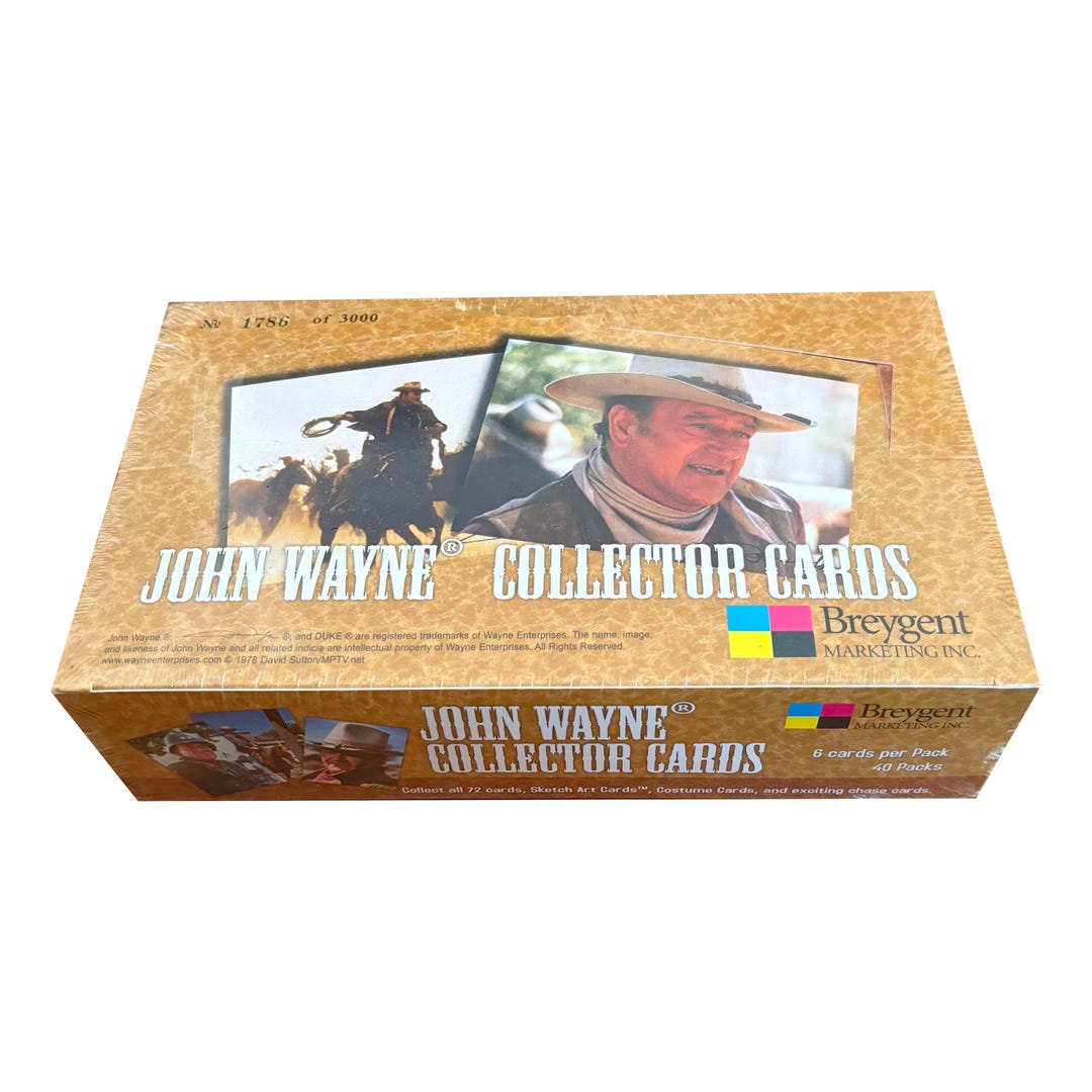Factory Sealed Box of John Wayne Vintage Trading Cards. Only 3000 Boxes ...