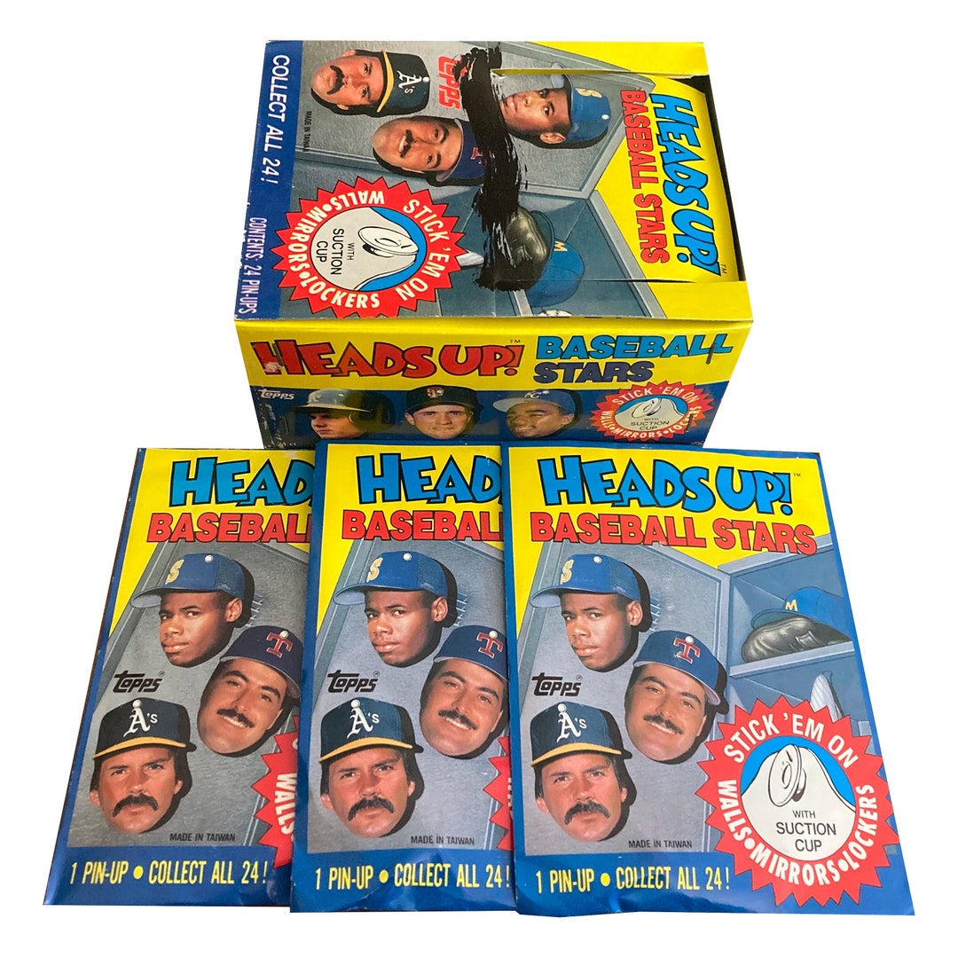 3 Packs of Heads Up Baseball Stars Pin-ups. Collect All 24. Stick 'em ...