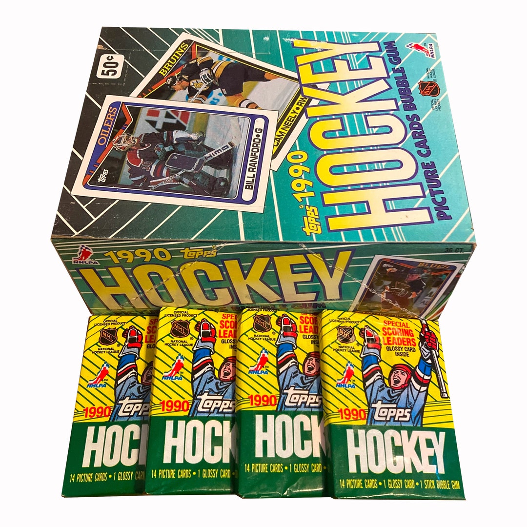 4 Packs of 1990 Topps NHL Hockey Vintage Picture Cards. 14 Cards + 1 ...