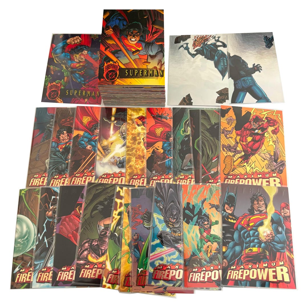 DC Outburst Firepower Complete Set of 80 Base Cards, 22 Chase Cards + 1 ...