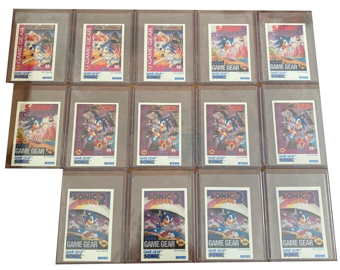 Sega Game Gear Sonic the Hedgehog Complete Set of 14 Mini Game Tip ...