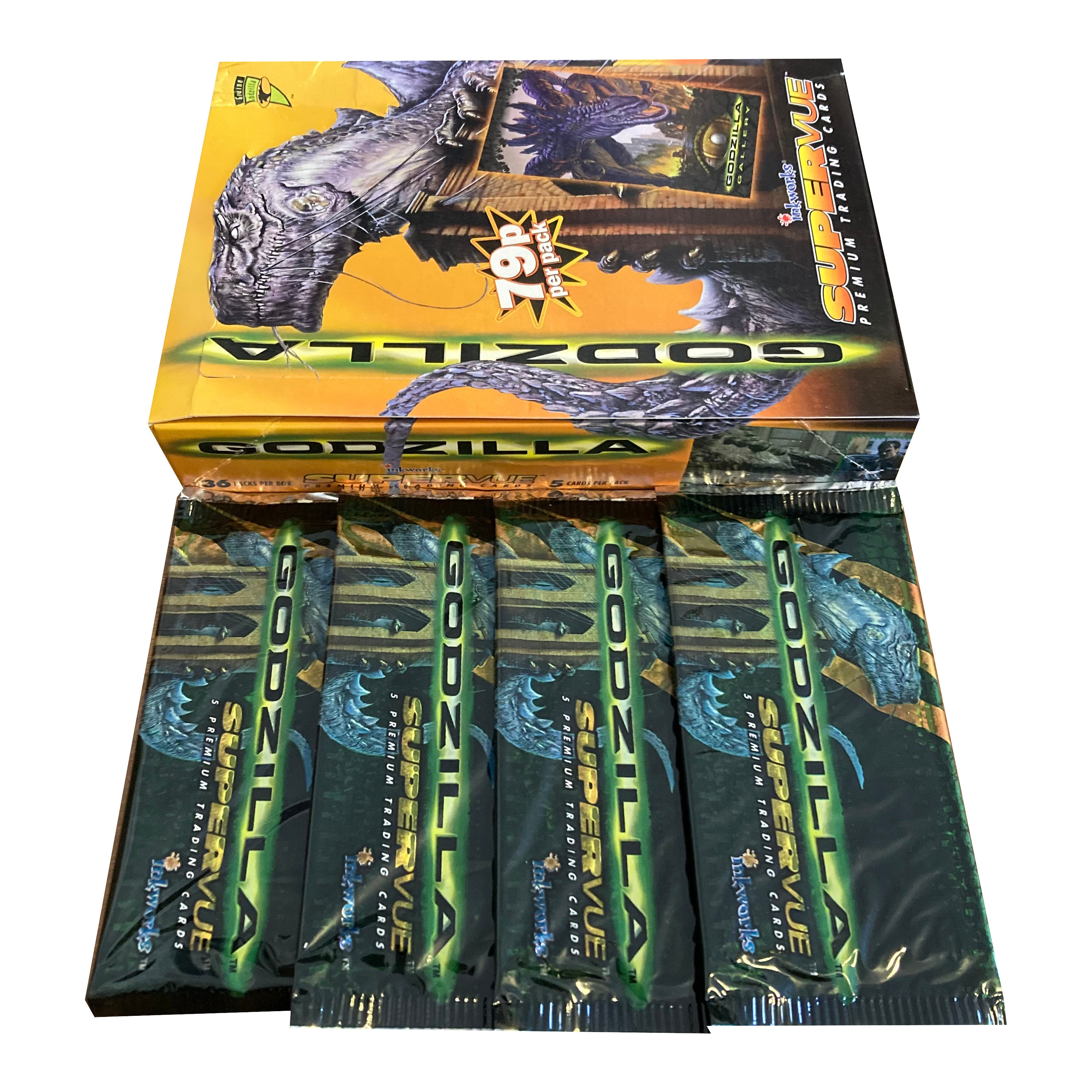4 Packs of Godzilla Supervue Premium Movie Trading Cards. 5 Cards per ...