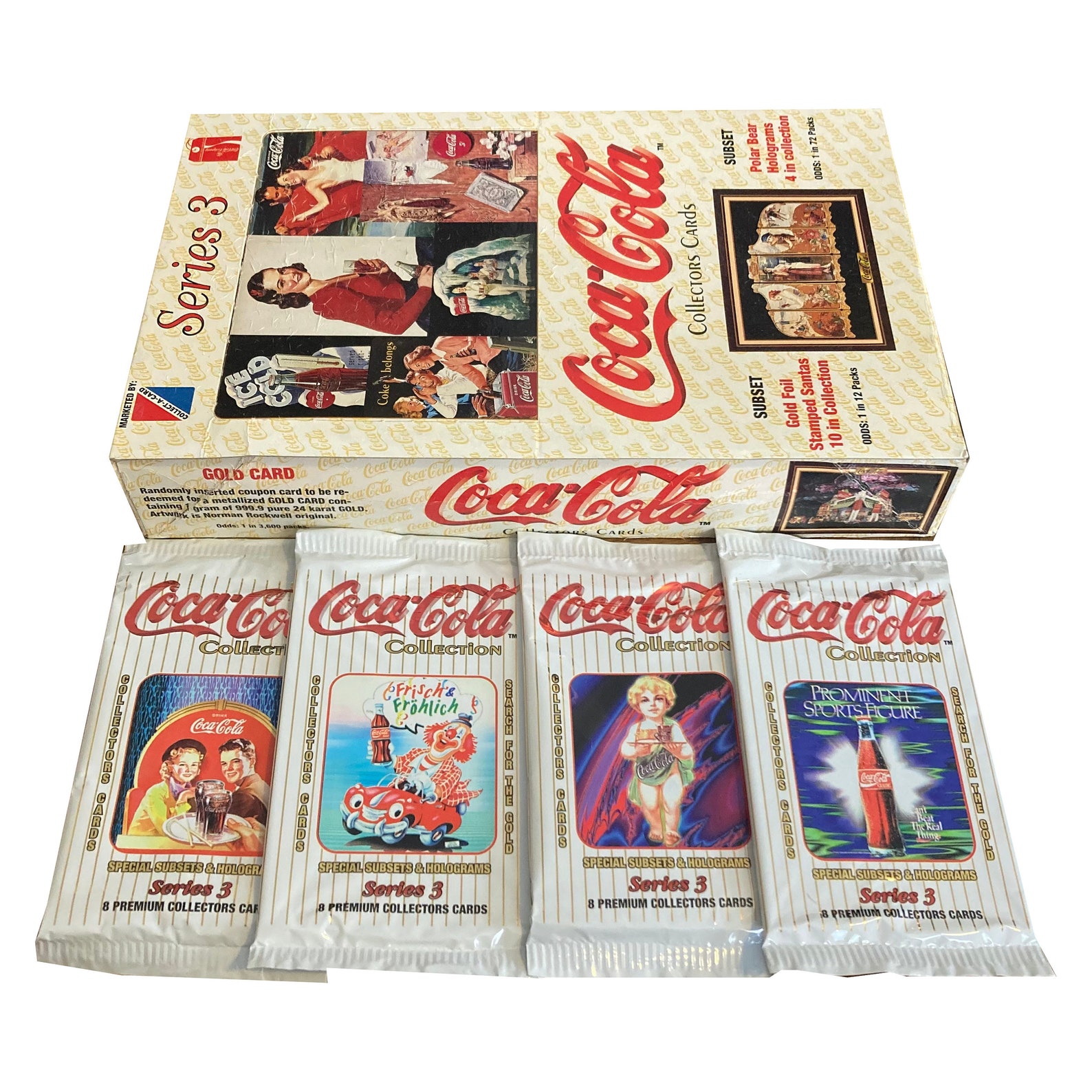 4 Packs of Coca Cola Series 3 Vintage Collector Cards. 8 Cards per Pack ...