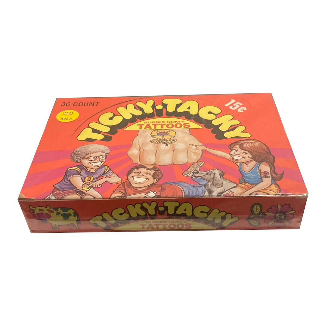 Full Box of Ticky Tacky Tattoos Vintage Wax Packs. Released by Donruss ...