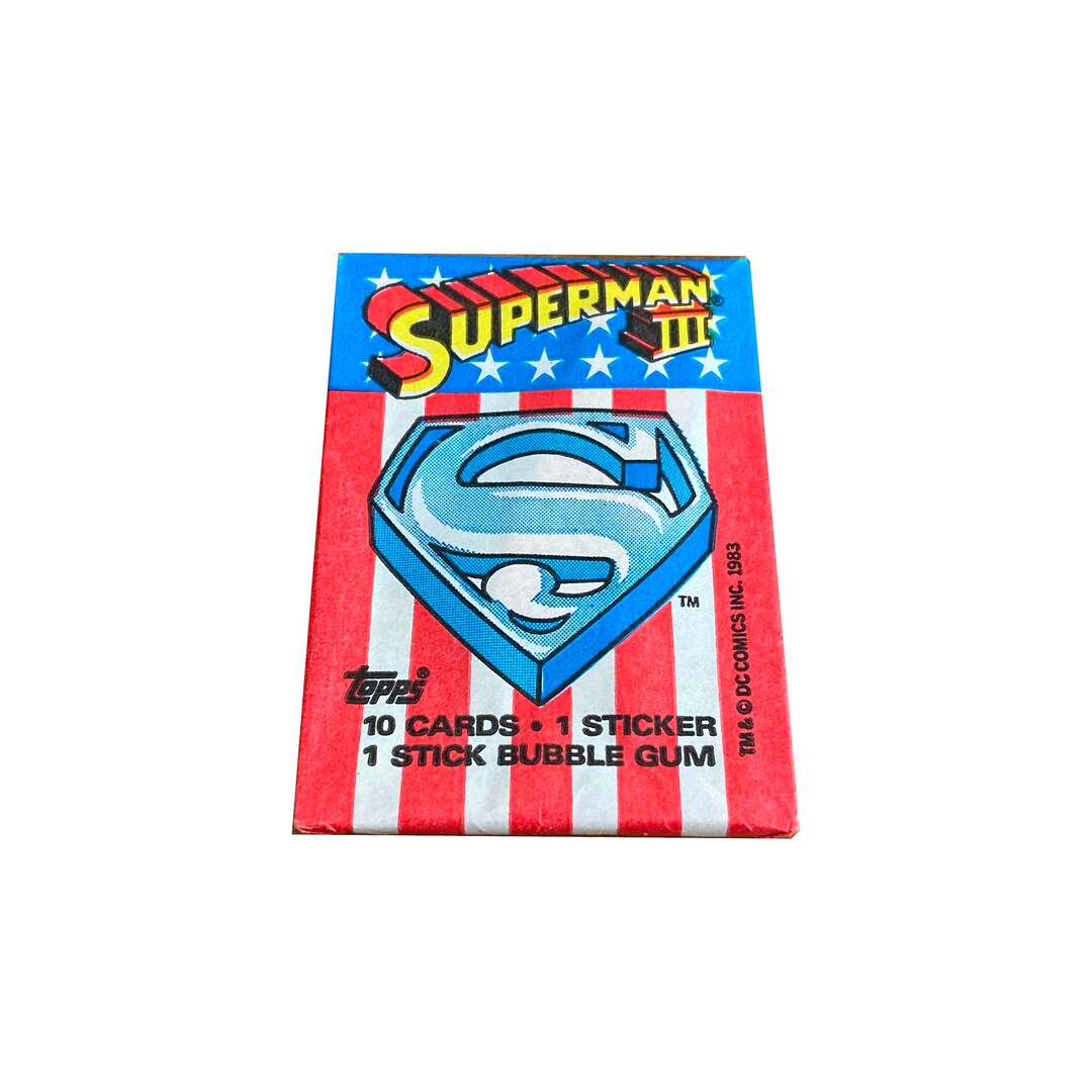 1 Pack of Superman III Vintage Trading Cards. Sealed Wax Pack ...