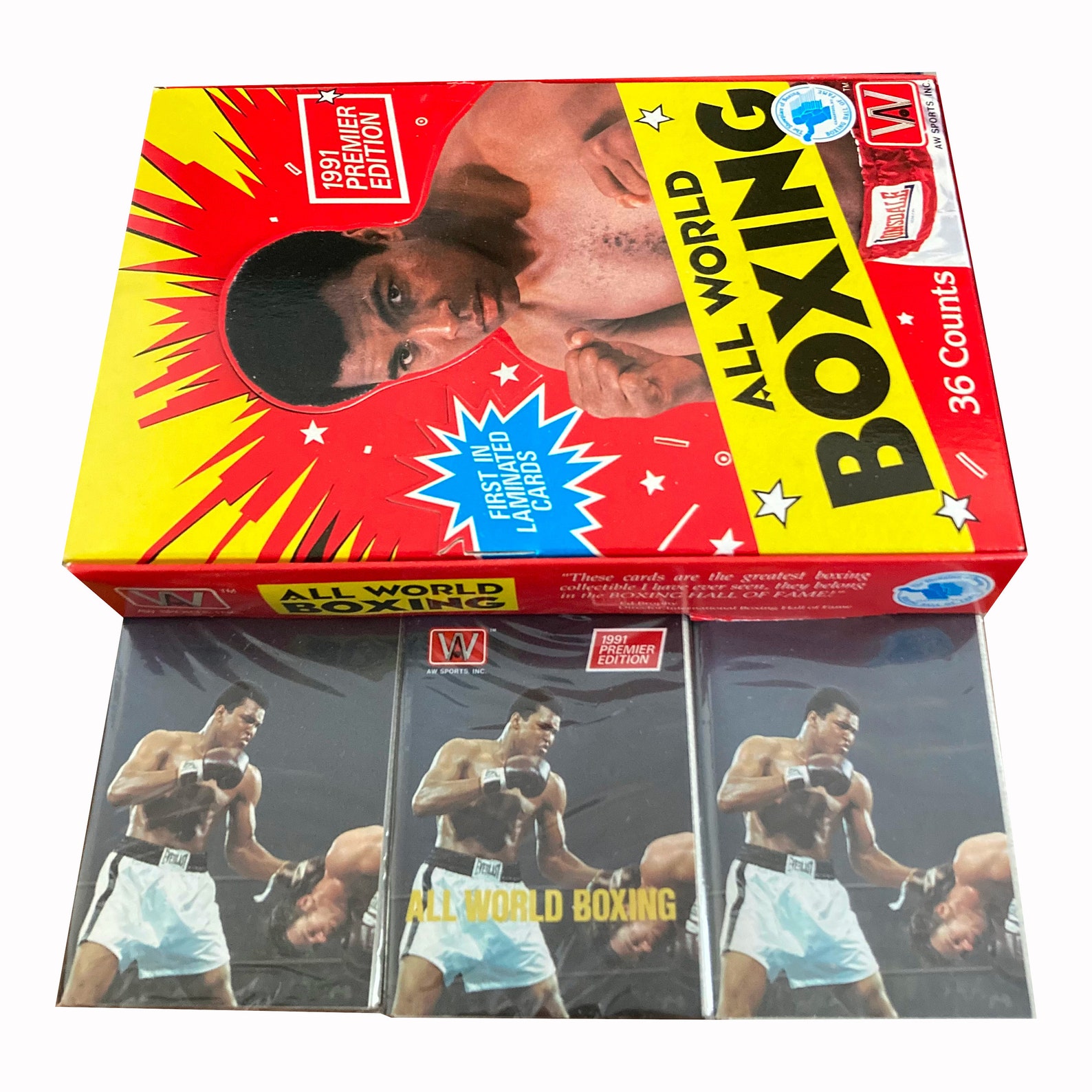 3 Packs of All World Boxing Vintage Trading Cards. 1991 Premier Edition ...