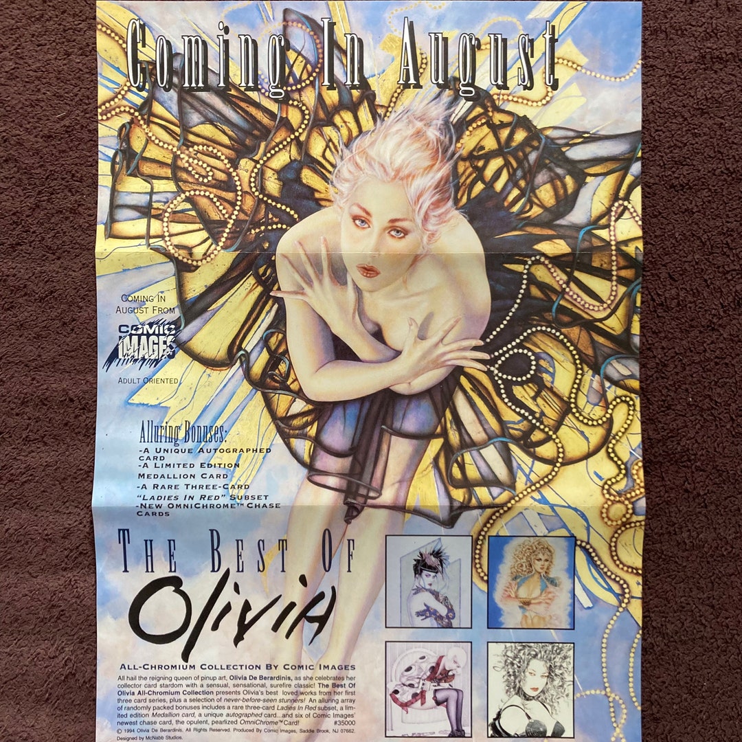 Promo Poster for the Best of Olivia All-chromium Trading Cards by Comic Images. 1994. Excellent ...