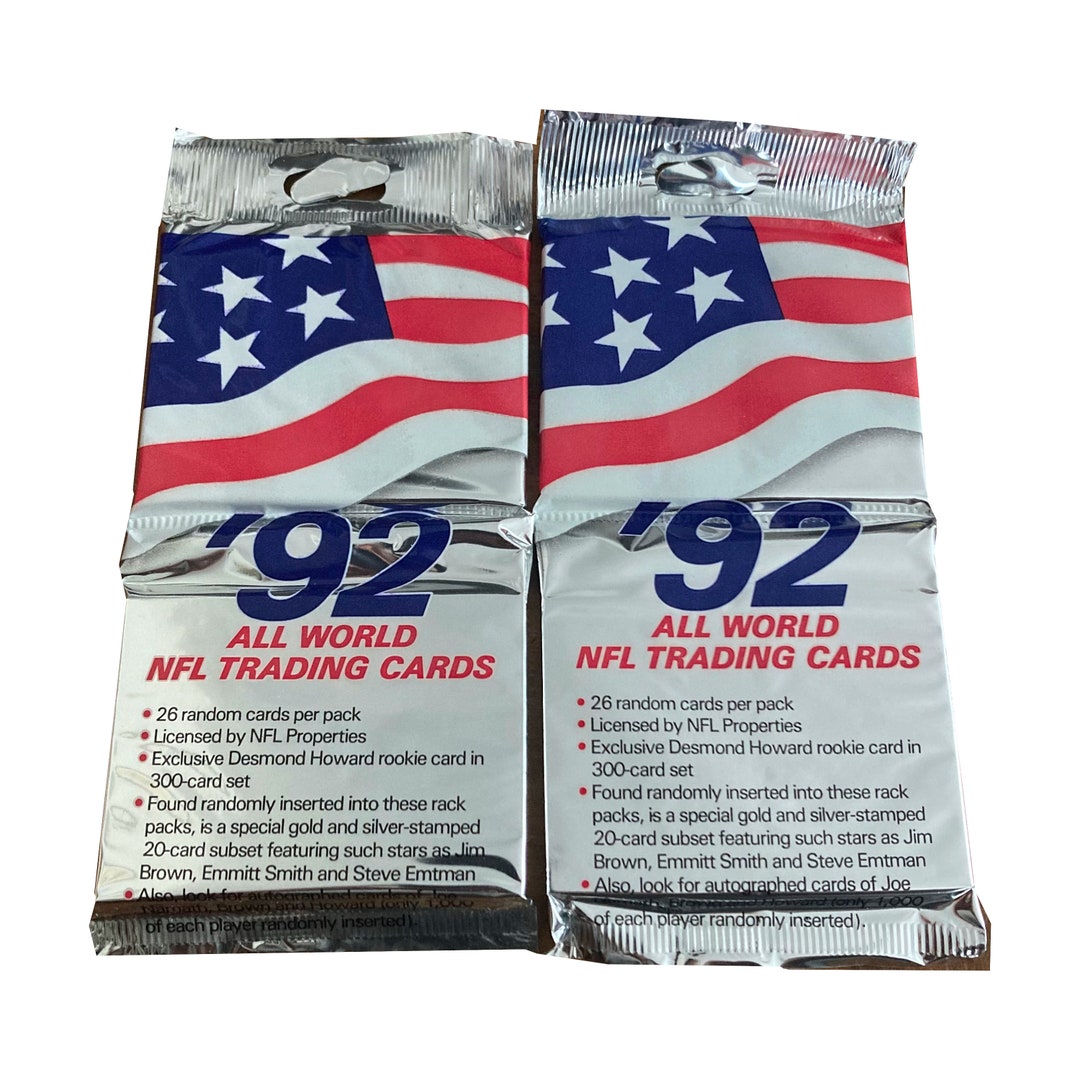 2 Rack Packs of 1992 All World Vintage NFL Football Cards. 26 Cards per ...