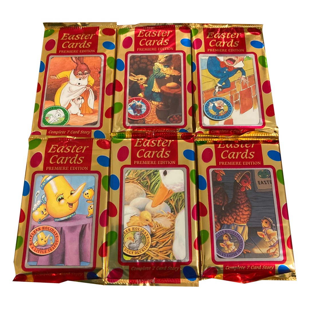 6 Packs of Vintage Easter Trading Cards. Each 7 Card Pack Tells a ...