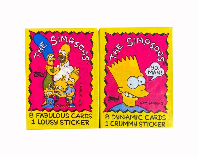 2 Packs of the Simpsons Vintage Trading Cards. One of Each Wrapper ...