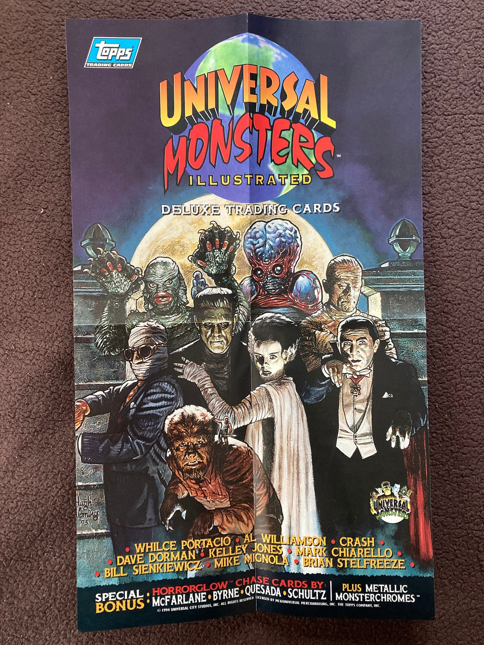 Topps Universal Monsters Illustrated Box Topper Poster. Came - Etsy