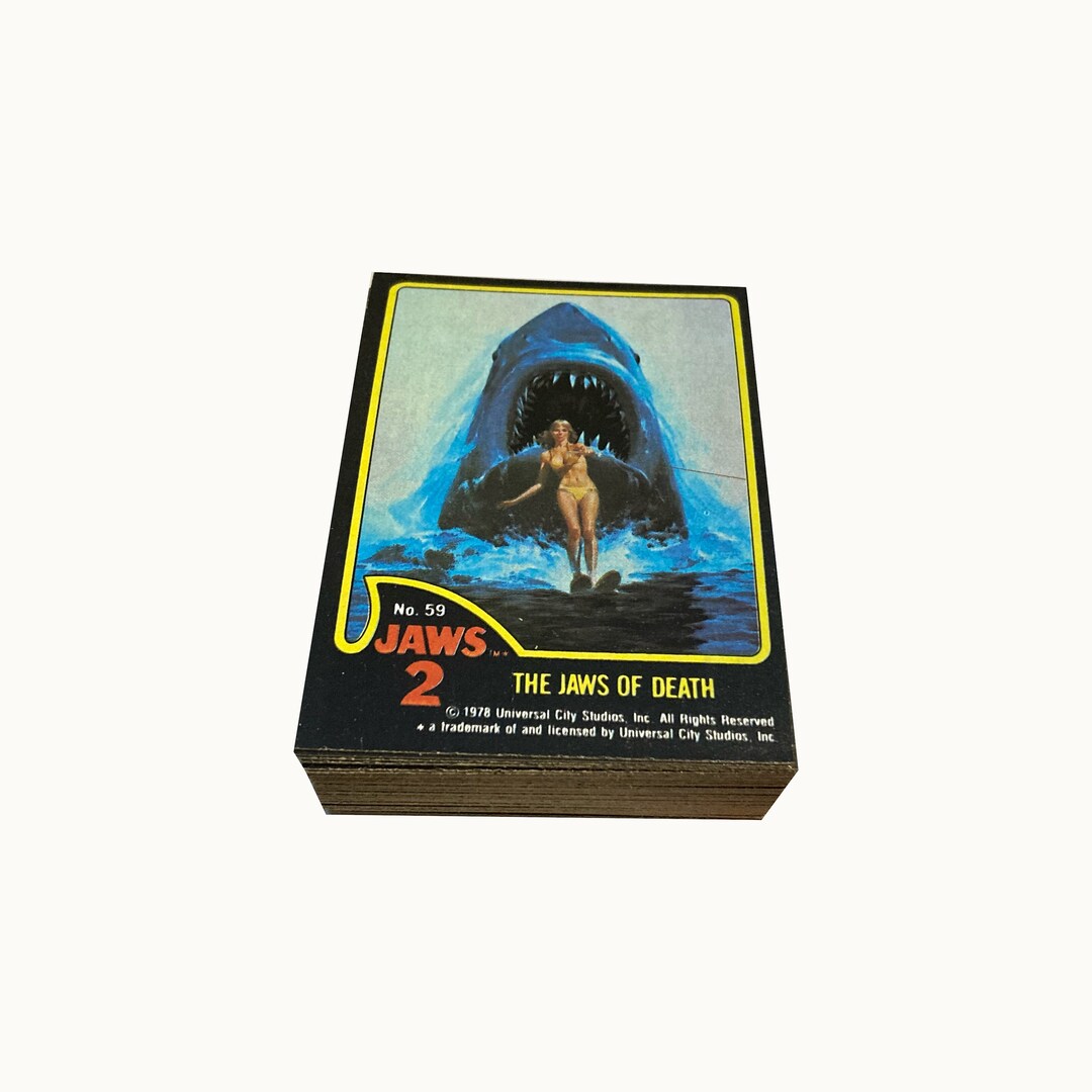 Jaws 2 Complete Set of 59 Vintage Trading Cards in Excellent Condition ...