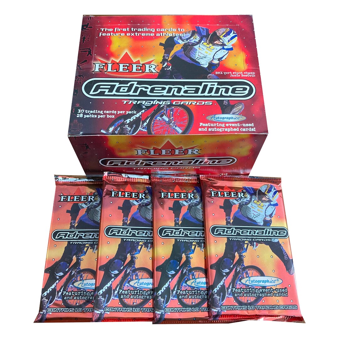 4 Packs of Adrenaline Vintage Trading Cards. the First Trading Cards to ...