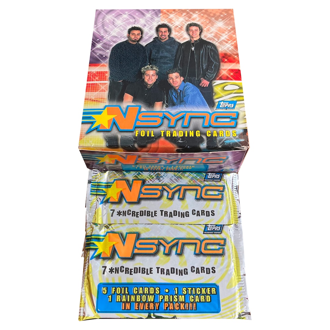 2 Packs of NSYNC Vintage Trading Cards. 5 Foil Cards, 1 Sticker, 1 ...
