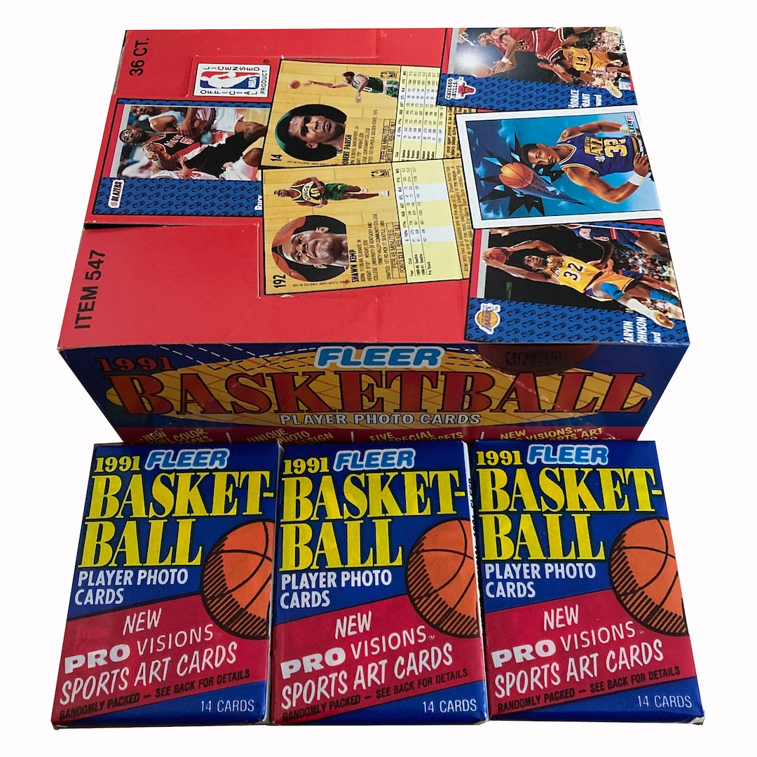 3 Packs of 1991 Fleer Basketball Cards. 14 Player Photo Cards per ...