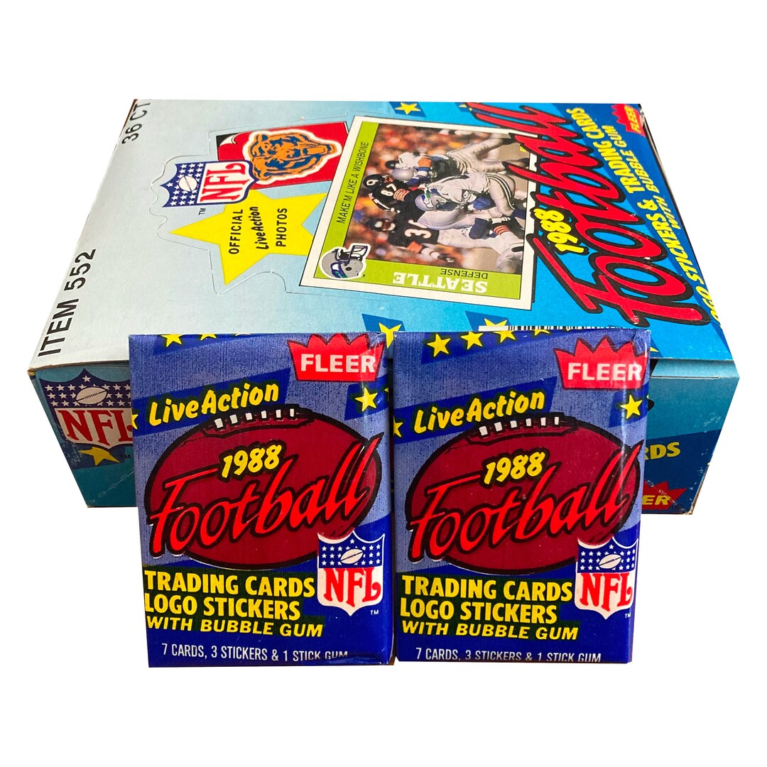 2 Packs of 1988 Fleer NFL Live Action Football Cards. 7 Photo Cards + 3 ...